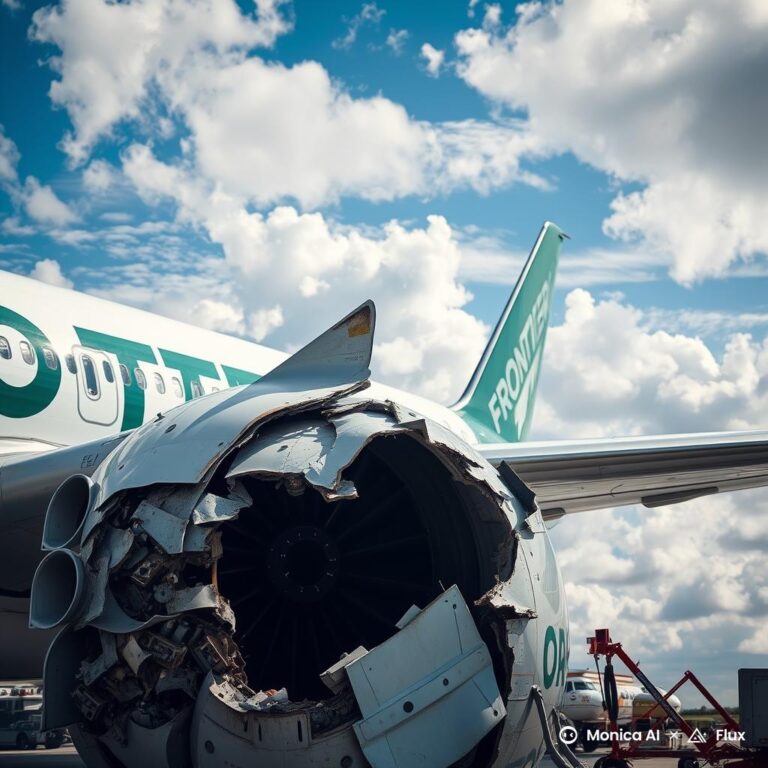 HORROR ON THE TARMAC: Frontier Plane Engine Shredded in Airport ...